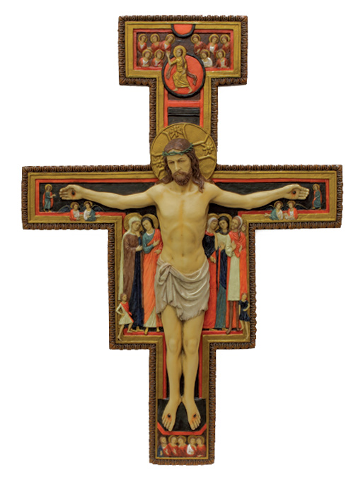 San Damian crucifix, hand-painted color