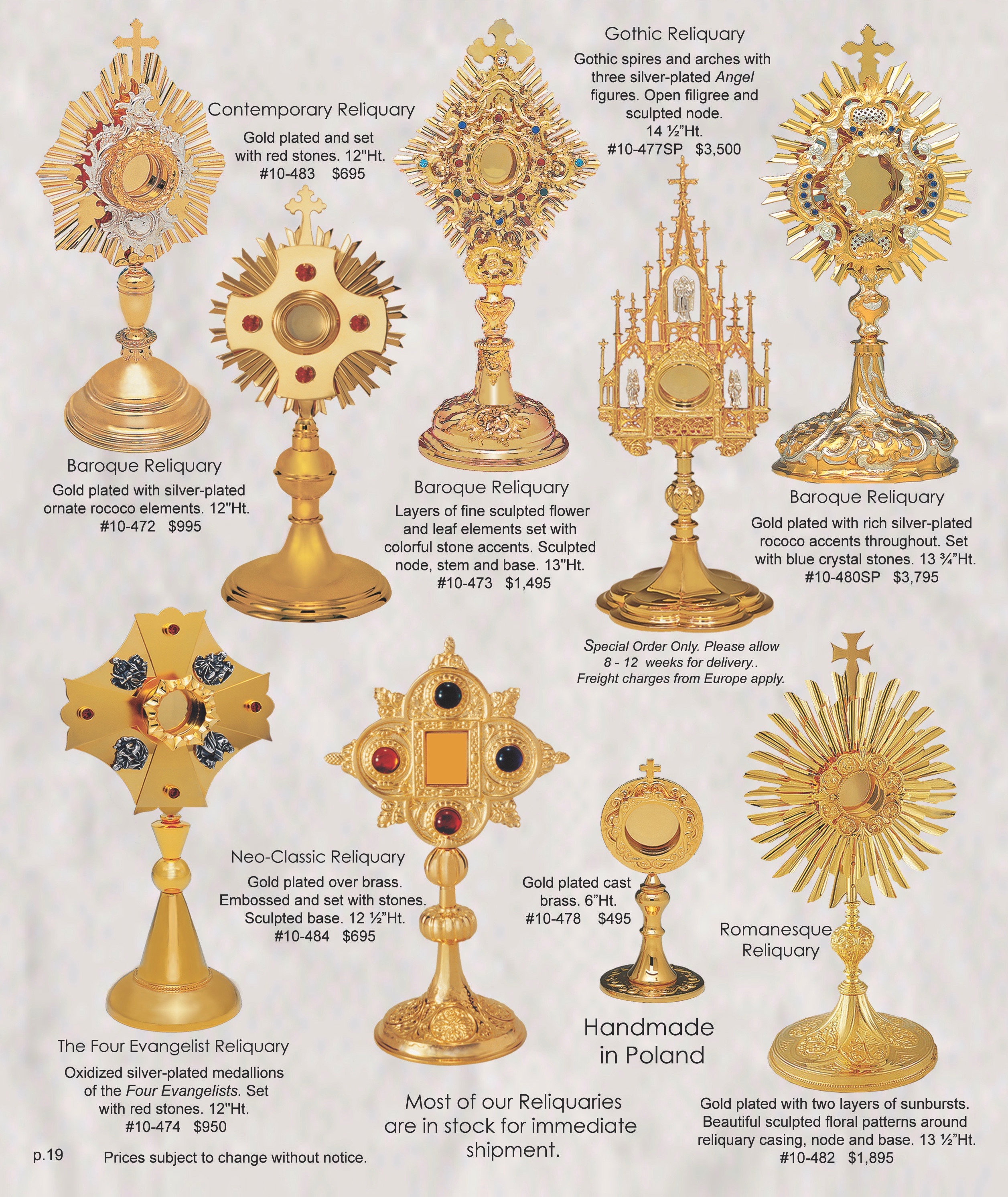 ROMAN BAROQUE GOTHIC CONTEMPORARY RELIQUARIES