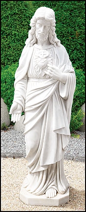 Sacred Heart Marble Statue 48"